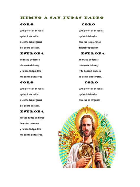 Himno A San Judas Tadeo Pdf