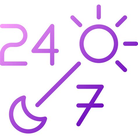 24 Hours Generic Gradient Outline Icon