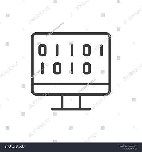 Binary Code Icon Line Design Binary Stock Vector Royalty Free