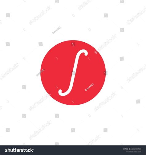 Red Integral Symbol Mathematics Vector Illustration Stock Vector