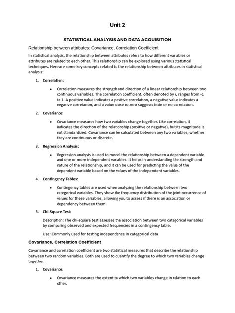 Unit 2 Statics And Da Pdf Chi Squared Test Quartile