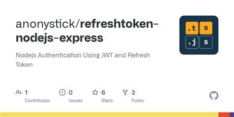 Github Anonystickrefreshtoken Nodejs Express Nodejs Authentication