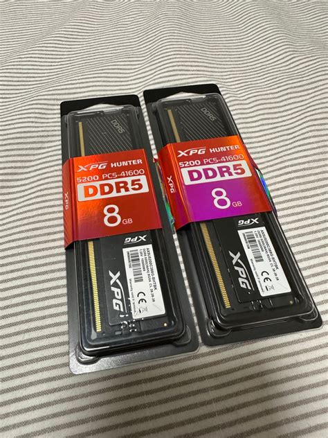 Xpg Hunter Ddr5 5200mhz Ram 8gb X 2 16gb Computers And Tech Parts