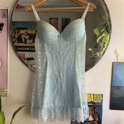 The Cutest Vintage Baby Blue Lingerie Set Depop
