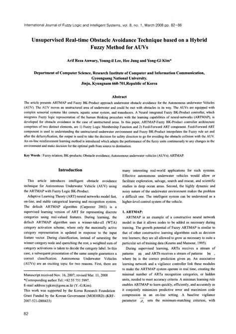 pdf unsupervised real time obstacle avoidance technique based on a