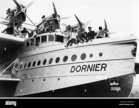 Transport Transportation Aviation Seaplane Dornier Do X Built 1929 The Crew On The Bow