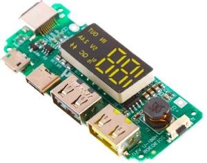 AEAAICO Dual USB With Type C And Micro Usb With LED Display 18650 Charger Board Miscellaneous