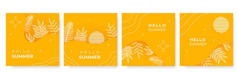 텍스트에 대한 복사 공간이 있는 추상 적 배경의 벡터 집합입니다 밝은 생생한 배너 포스터 커버 디자인 템플릿 최소한의 간단열대