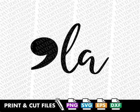 Comma La Svg Vector Cut File Clipart Download For Cricut Silhouette
