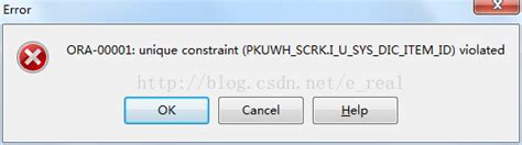 Ora 00001 Unique Constraint Violated解决方案 Csdn博客