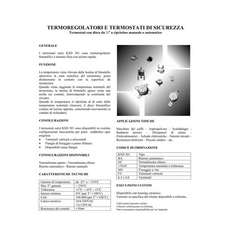 Termostato A Disco 120°c Riarmo Manuale