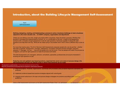 Building Lifecycle Management Implementation Toolkit Template Excel Xls
