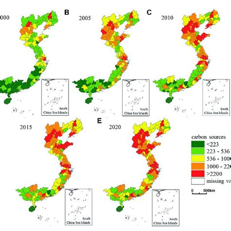 Spatial And Temporal Distribution Of Net Carbon Emissions From 2000 To Download Scientific