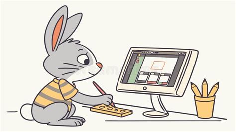 Rabbit Coding On Computer Programmer Rabbit Developer Animal Cartoon Rabbit Coding On Computer Programmer Rabbit Developer Animal Cartoon