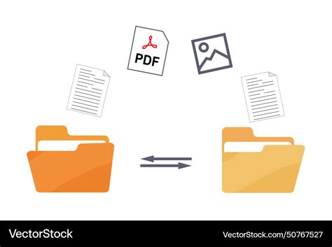 File Transfer Computer Folder Royalty Free Vector Image