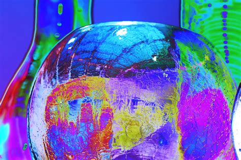 Modern Colored Glass Vases On A White Reflective Background