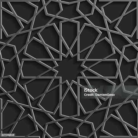 원활한 이슬람 패턴 3d 전통적인 아랍어 디자인 요소 곡선에 대한 스톡 벡터 아트 및 기타 이미지 곡선 기하 도형 대칭 Istock