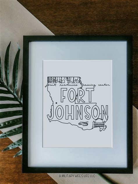 Fort Johnson Polk Jrtc Print Framed Unframed Military Base Illustration Poster Joint