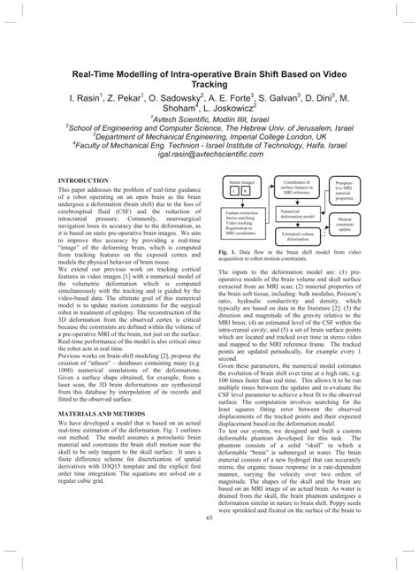 Pdf Real Time Modelling Of Intra Operative Brain Shift Based On Video