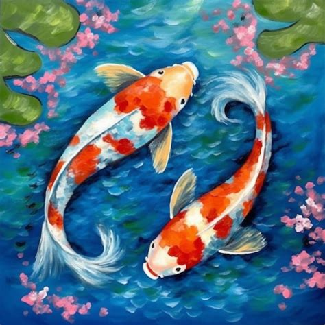 Koi Fish Acrylic Painting