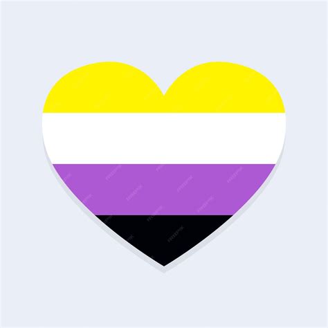Free Vector Non Binary Flag In Heart Shape