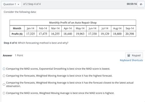 Solved Consider The Following Data Step Of Determine Chegg