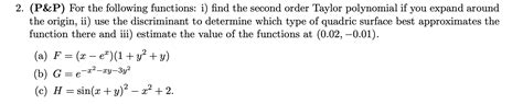 Solved P P For The Following Functions I Find The Chegg Com