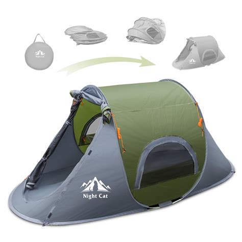 Night Cat Pop Up Camping Tent 1 Person Tent Waterproof