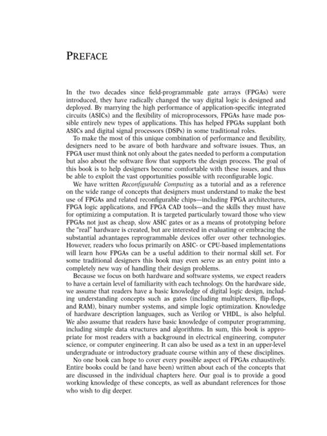 Preface 2008 Reconfigurable Computing Pdf Field Programmable Gate Array Computer Science