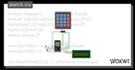 Pertemuan 4 Smart Password Keypad Output LCD LED Wokwi ESP32 STM32 Arduino Simulator
