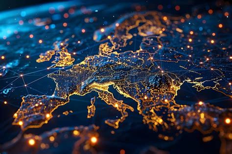 Concept Innovative Western Europe Connectivity Web A Hightech Digital