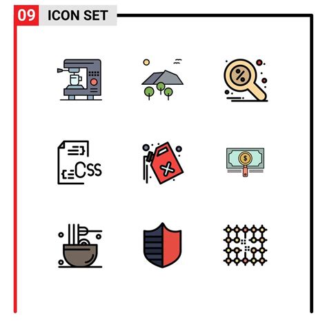 Mobile Interface Filledline Flat Color Set Of 9 Pictograms Of Can Development Discount Develop