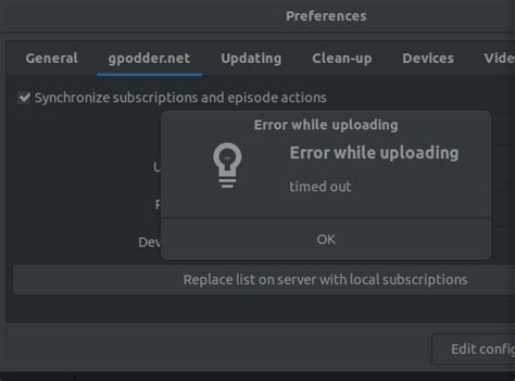 Using Gpodder To Replace List On Self Hosted Server With Local Subscriptions Fails · Issue 179