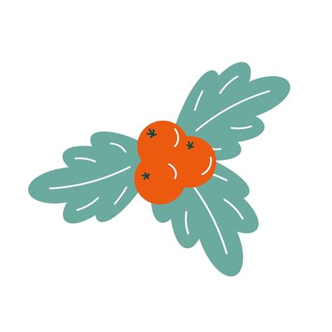 Premium Vector Mistletoe Plant Christmas Flat Decor Elements New