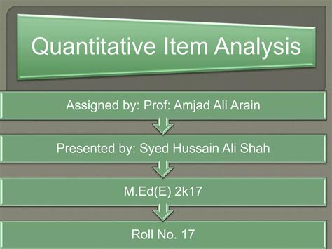 Quantitative Item Analysis Ppt Quantitative Item Analysis Ppt