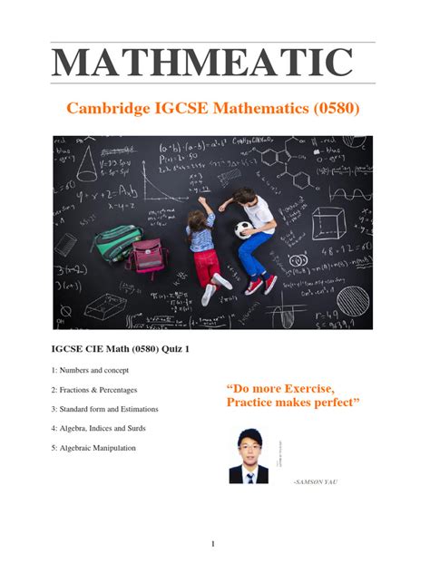 cie igcse maths 0580 quiz 1 pdf