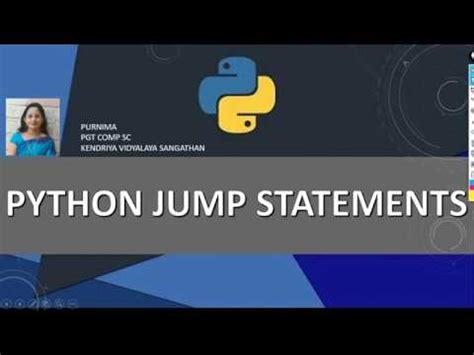 Python Control Statements III Jump Statements YouTube