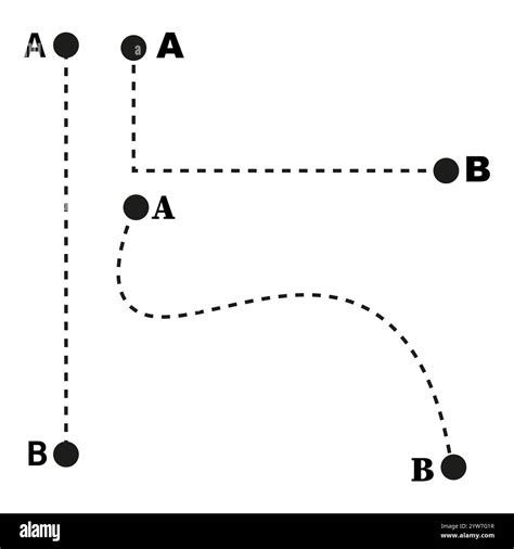 Route Icon Dotted Path Vector A To B Connection Travel Direction