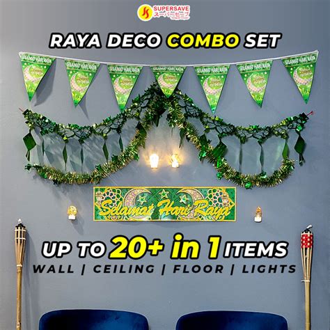 Supersave Hiasan Raya Combo Set Kad Raya 2024 Ramadan Decorations