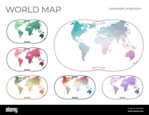 Low Poly World Map Set Laskowski Tri Optimal Projection Collection Of The World Maps In