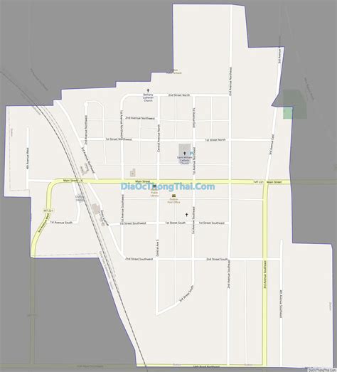 Map Of Dutton Town Montana Thong Thai Real