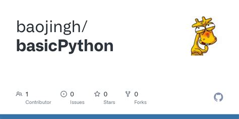 Github Baojinghbasicpython