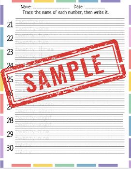 Number Words Writing Practice By Sunflower Teacher WY TPT