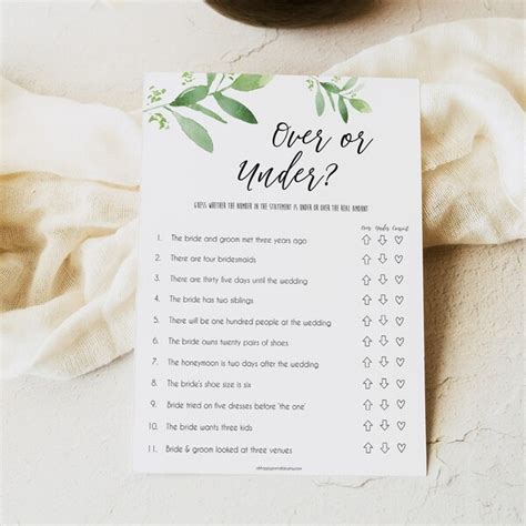 Bridal Shower Games Printable Etsy