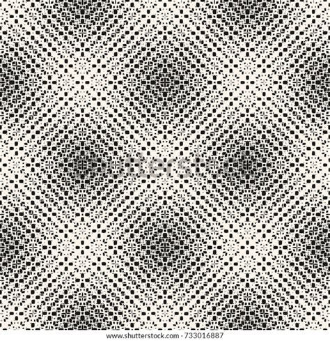Vector Halftone Seamless Pattern Monochrome Illustration Stock Vector Royalty Free 733016887