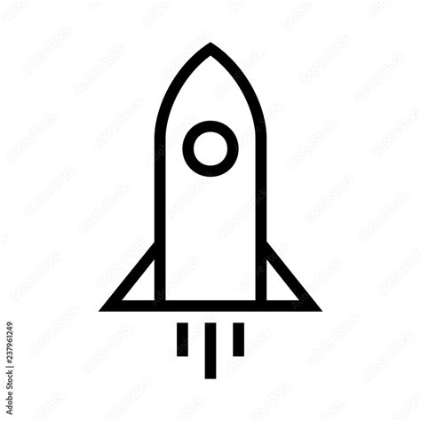 Simple Rocket Ship Outline Icon Stock Vector Adobe Stock
