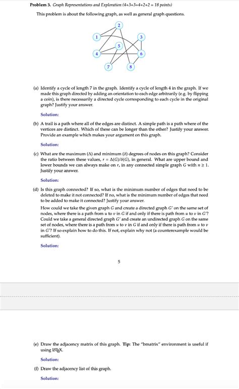 Solved Problem 3 Graph Representations And Exploration