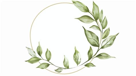 Circular Laurel Leafs Frame Vector Illustration Premium Ai Generated