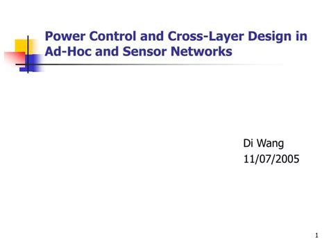 ppt power control and cross layer design in ad hoc and sensor
