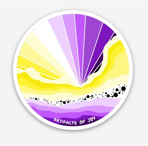 Sticker Rainbow Sky Inspired By Non Binary Flag Artifacts Of Joy